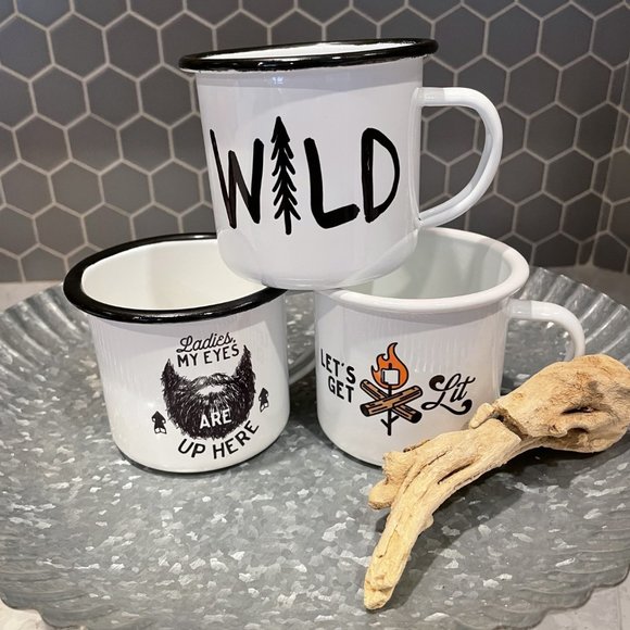 Kitchen | Nwt Enamel Coffee Mug Bundle Of Three | Poshmark